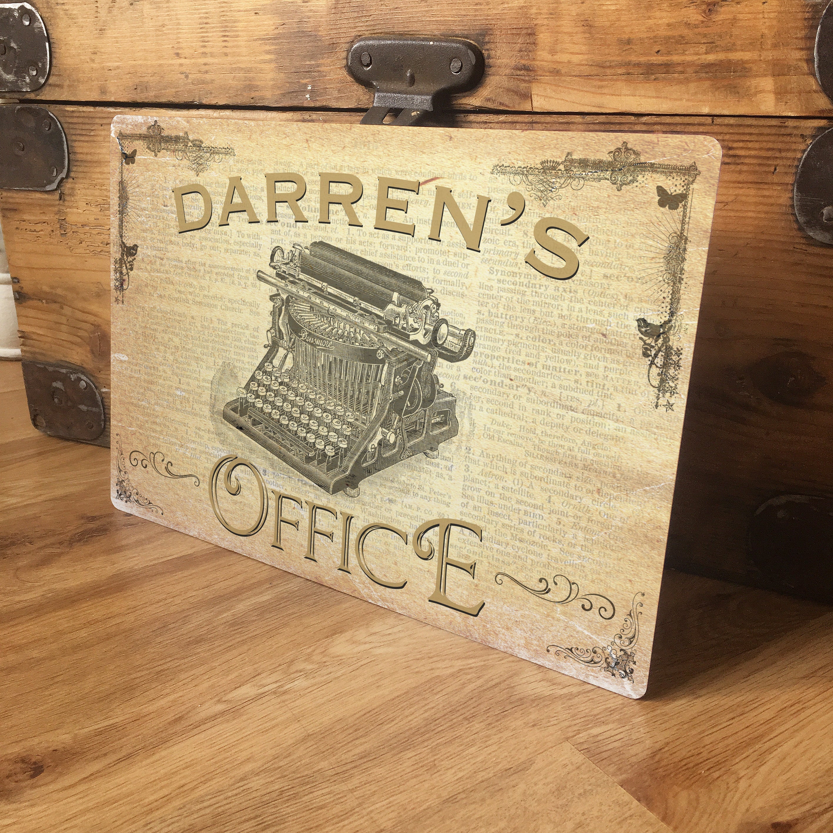 Personalised Metal Office Sign 200mm x 305mm – Giraffe and Custard Limited